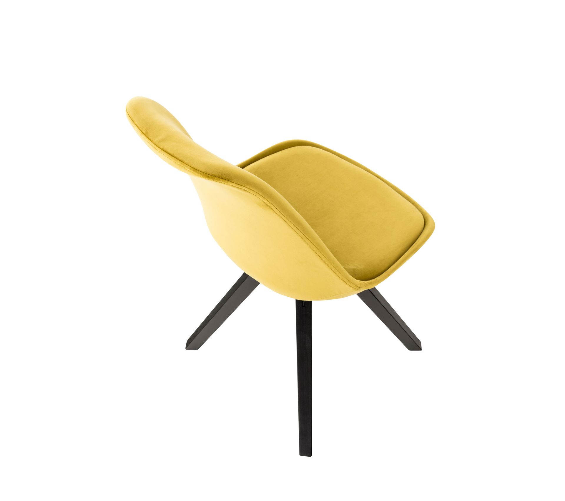 Chaise De Salle À Manger Pegleg Velours Pieds Carrés Jaune/noir ...