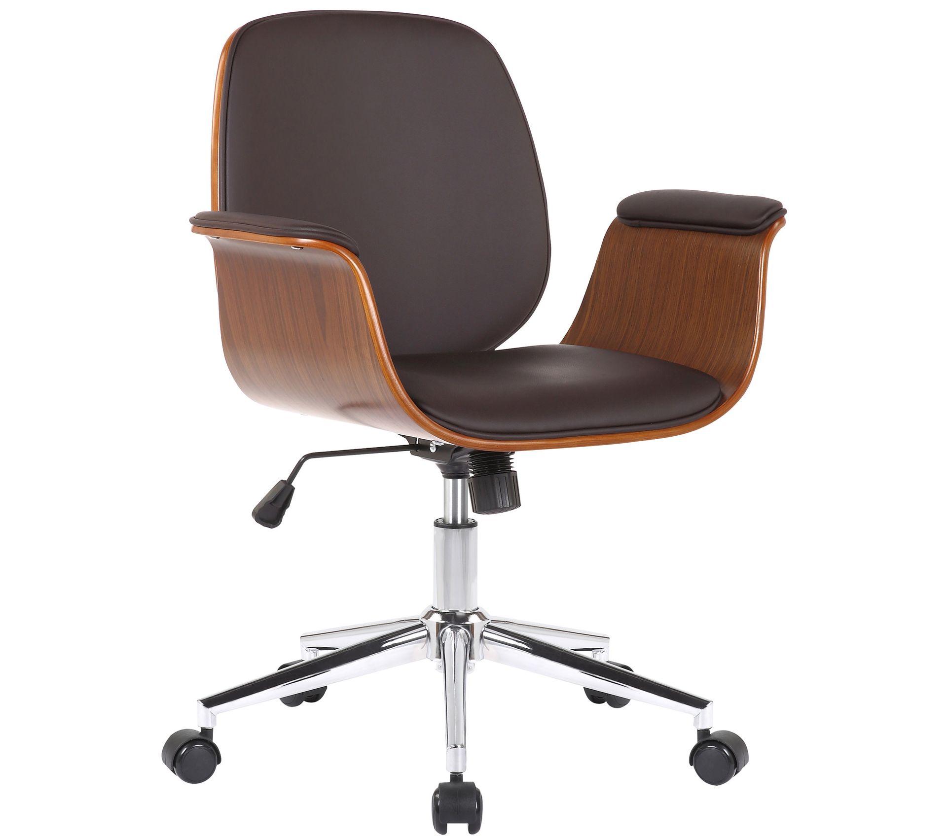 Fauteuil De Bureau Kemberg En Similicuir Avec Coque D'assise En Bois ...