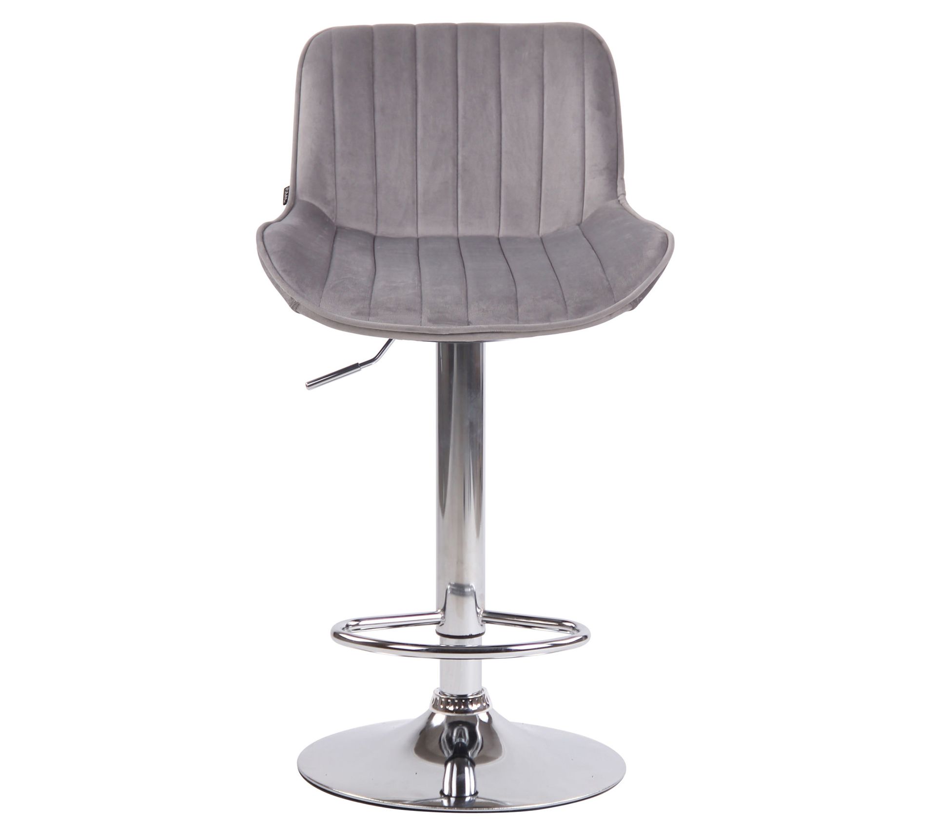 Lot De 2 Tabourets De Bar Lentini En Velours Pied Trompette En Métal Gris/chrome - Tabouret BUT