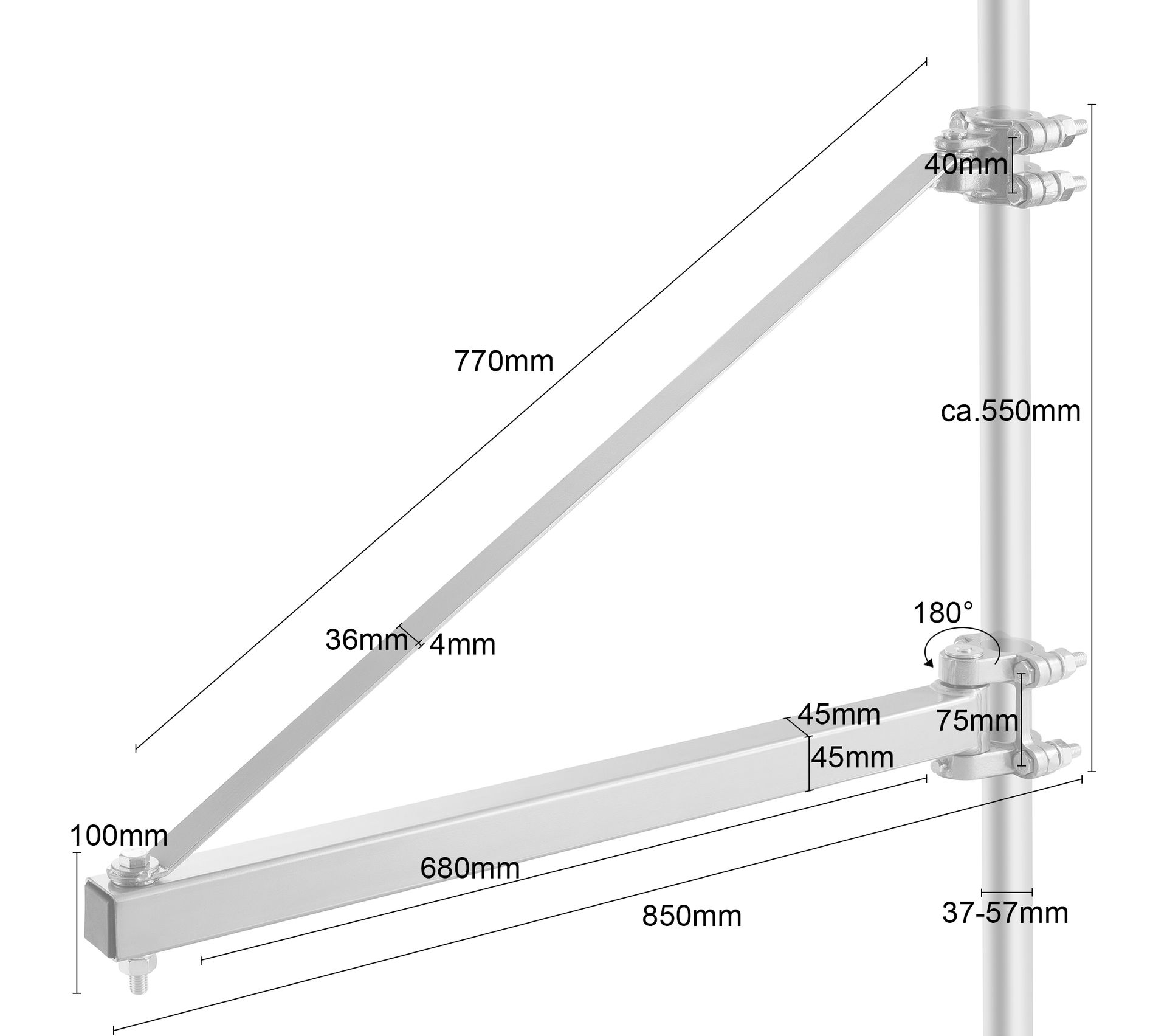 Bras Pivotant Bras De Levage Électrique Pivotant Support Palan 1000kg ...