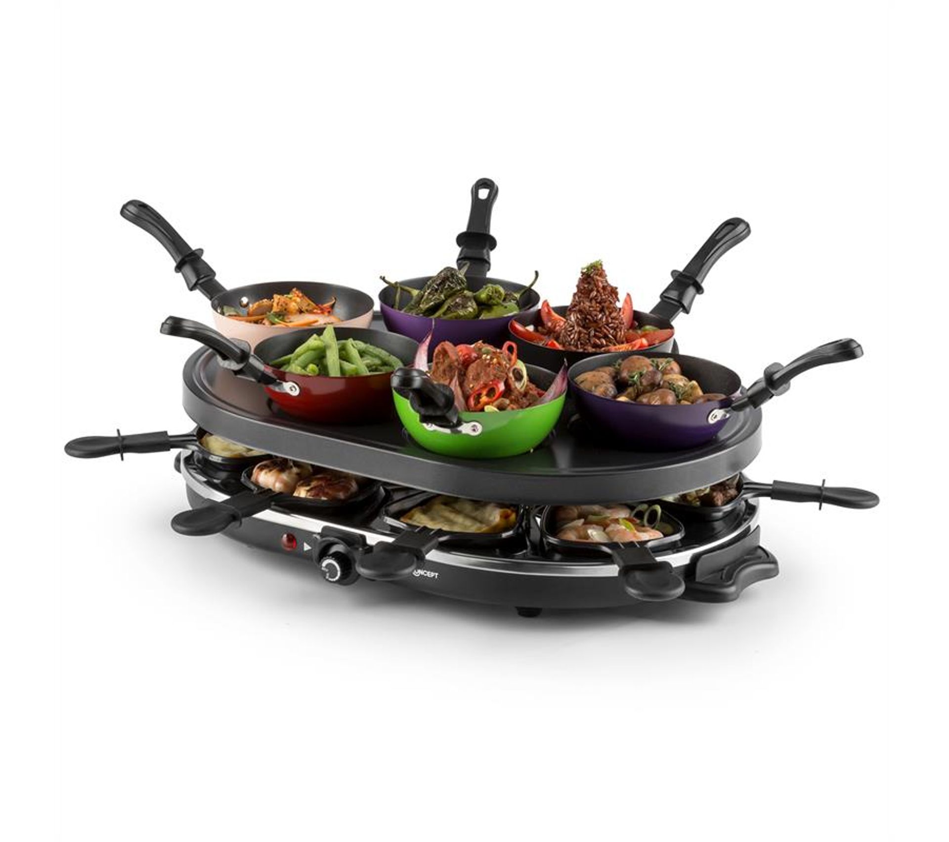 Oneconcept Woklette Grill Raclette Set Wok Antiadhésif 1200 W 8 ...