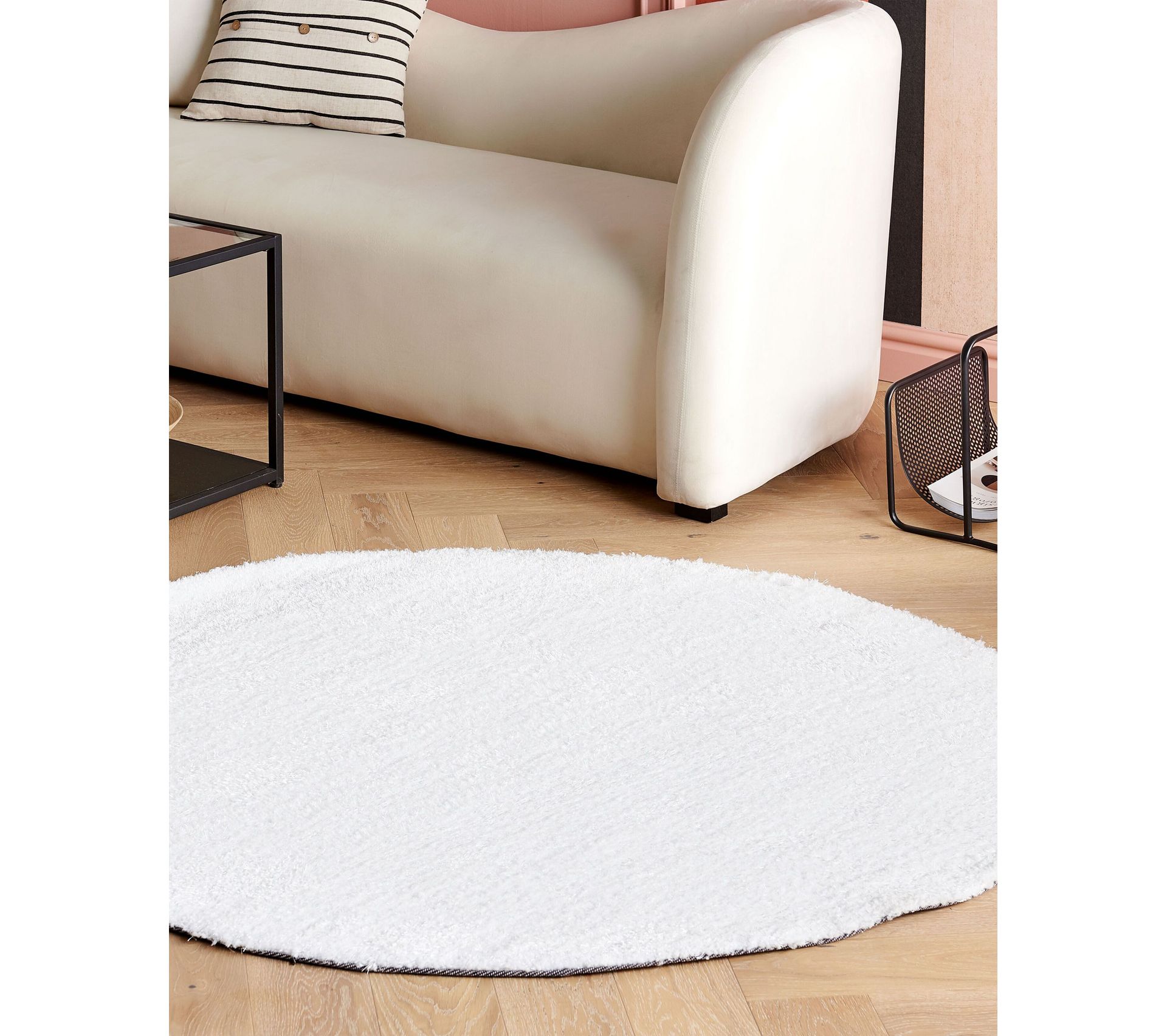 Tapis Rond Blanc Demre - Tapis salon et chambre BUT