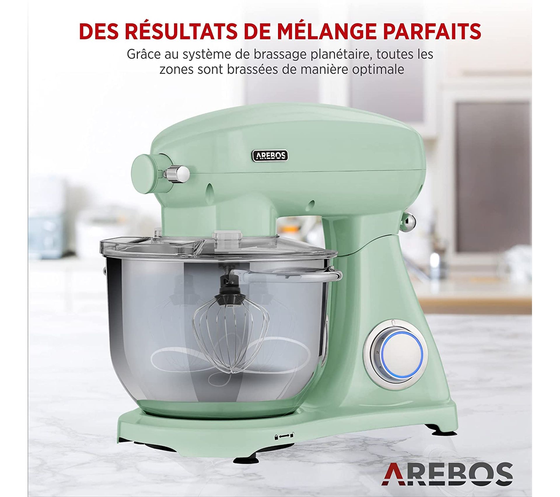 Robot Pâtissier Professionnel 1800w Retro Vert 6 Litres 6 Vitesses ...