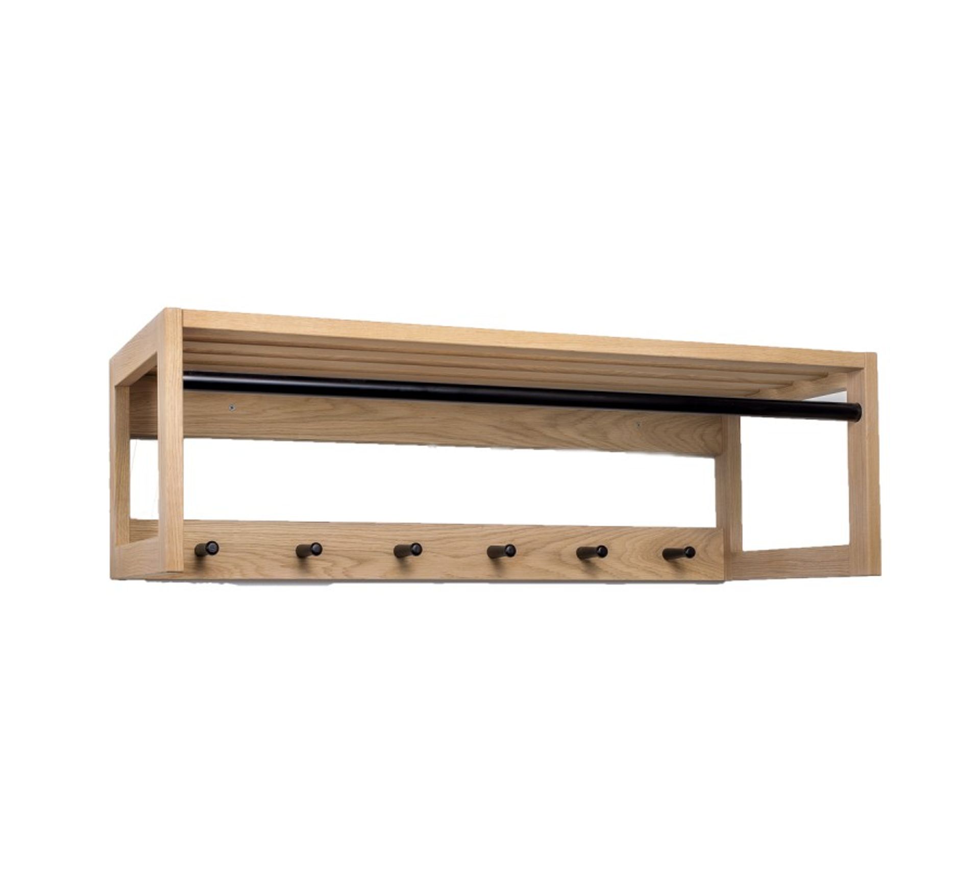 Patère Murale "slussen" 100cm Chêne et Noir - Porte-manteaux BUT