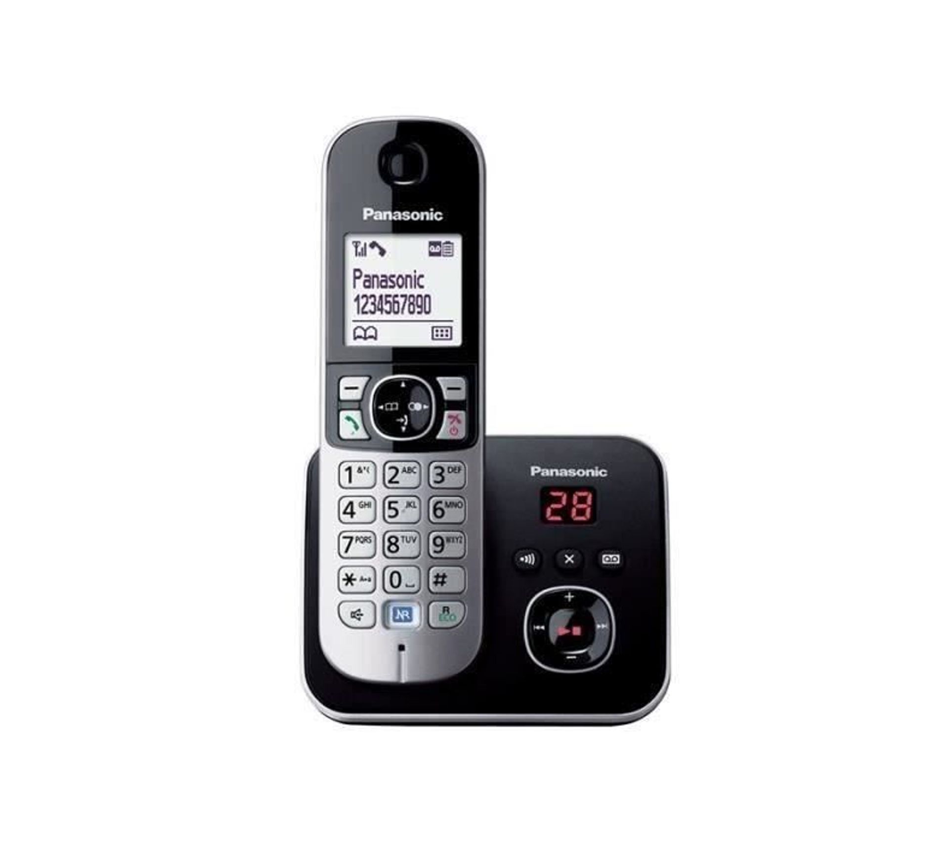 Téléphone Sans Fil Dect Noir/silver Avec Répondeur - Kx-tg6821 ...