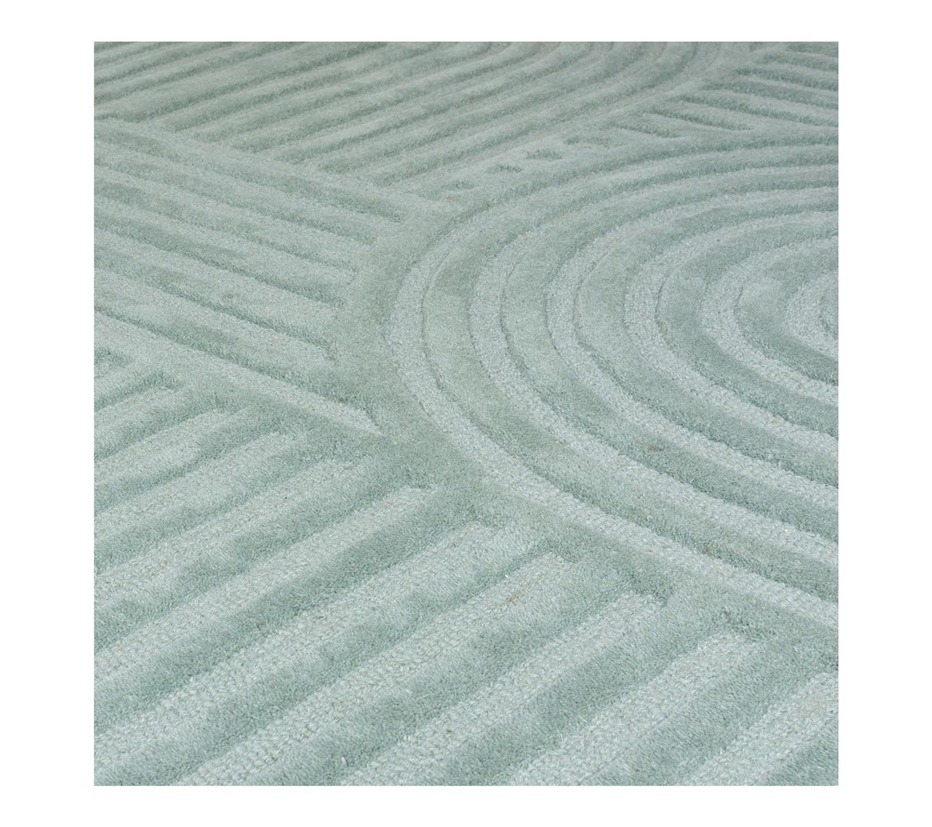 Tapis Moderne En Laine Uni Zen Garden Vert D'eau 120x170 - Tapis salon ...