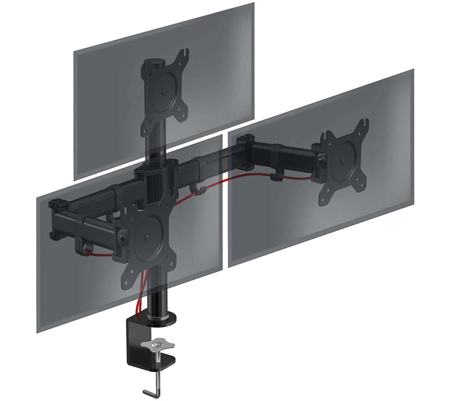 Support Triple 3 Écrans Dm253 Pour Bureau À Pince - Hauteur Ajustable ...