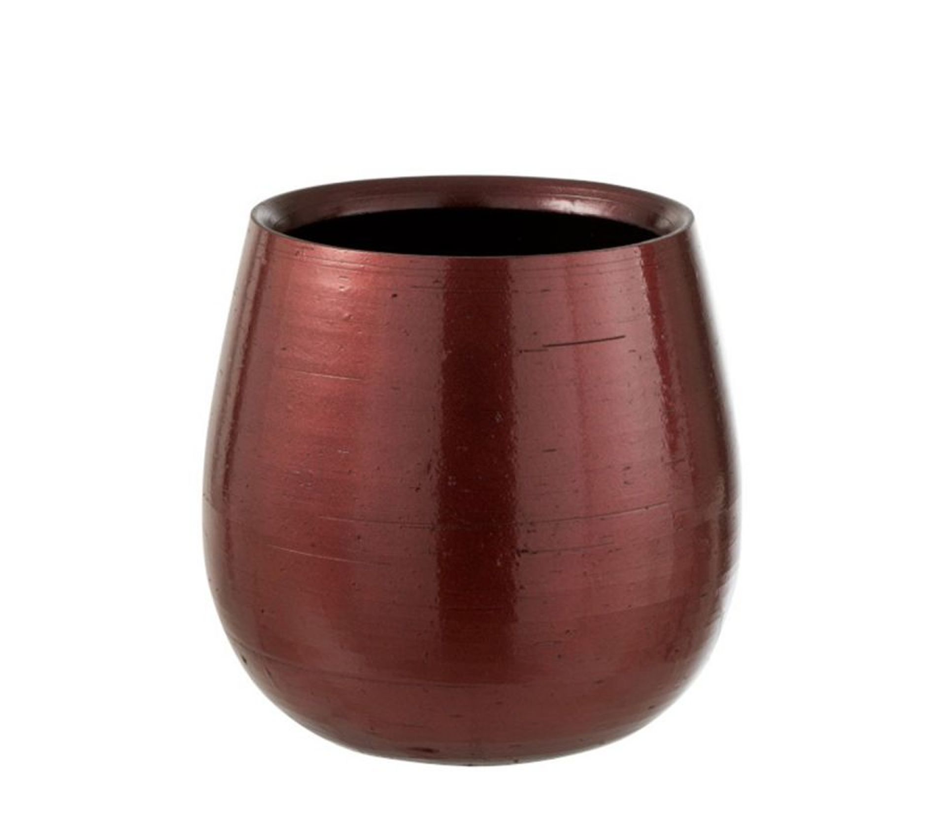 Cache-pot En Céramique "brillant" 25cm Rouge - Pot de fleurs - Bac ...