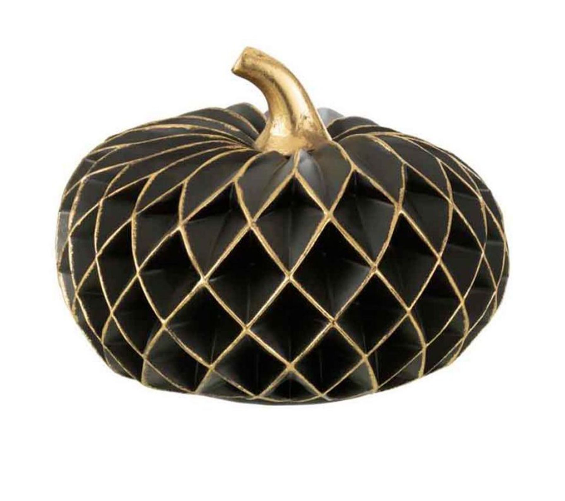 Statuette Déco "citrouille" 28cm Noir et Or - Statue - Objet à poser BUT