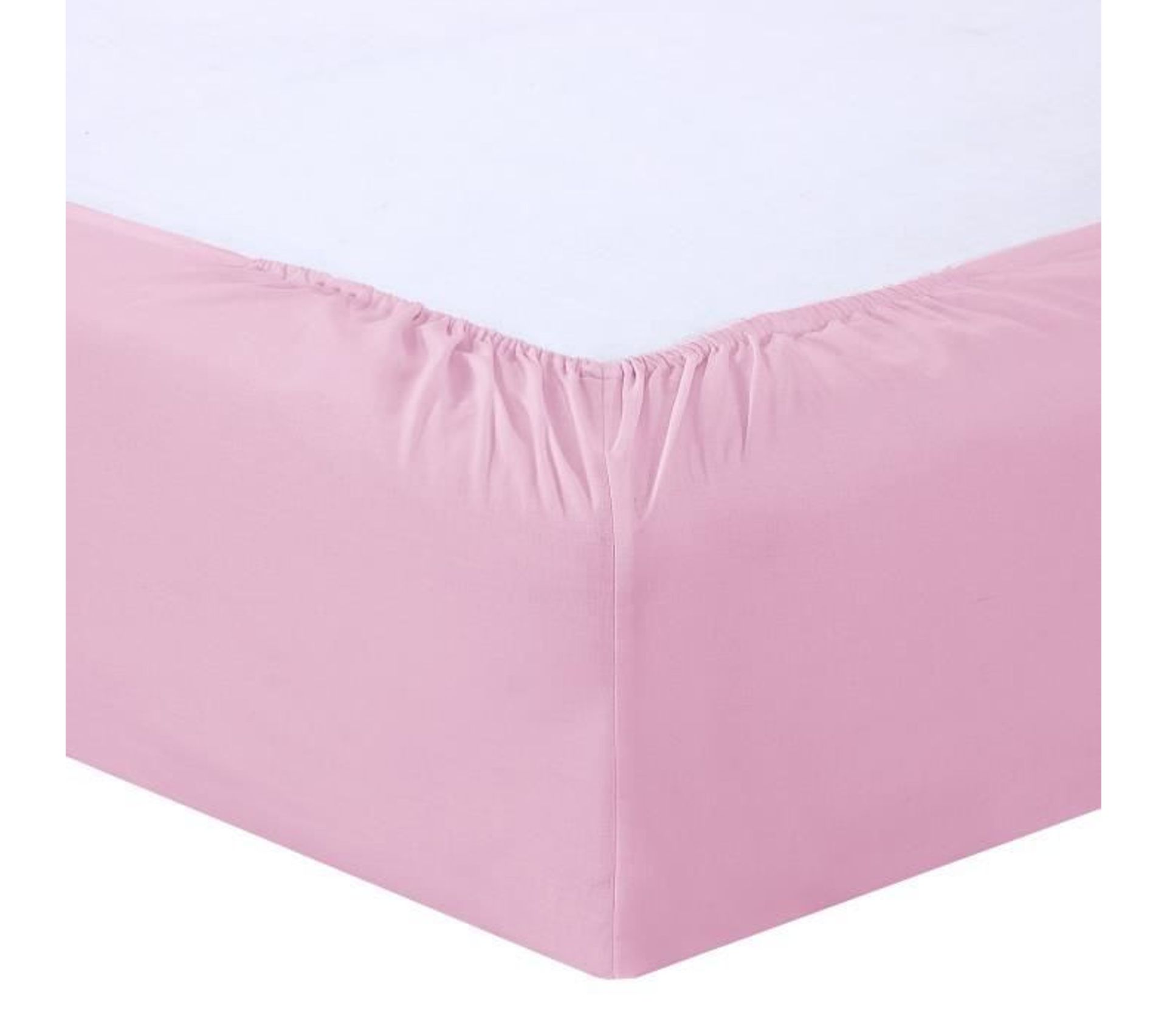 Drap Housse - 140x190 Cm - 100% Coton - Rose - Drap housse BUT