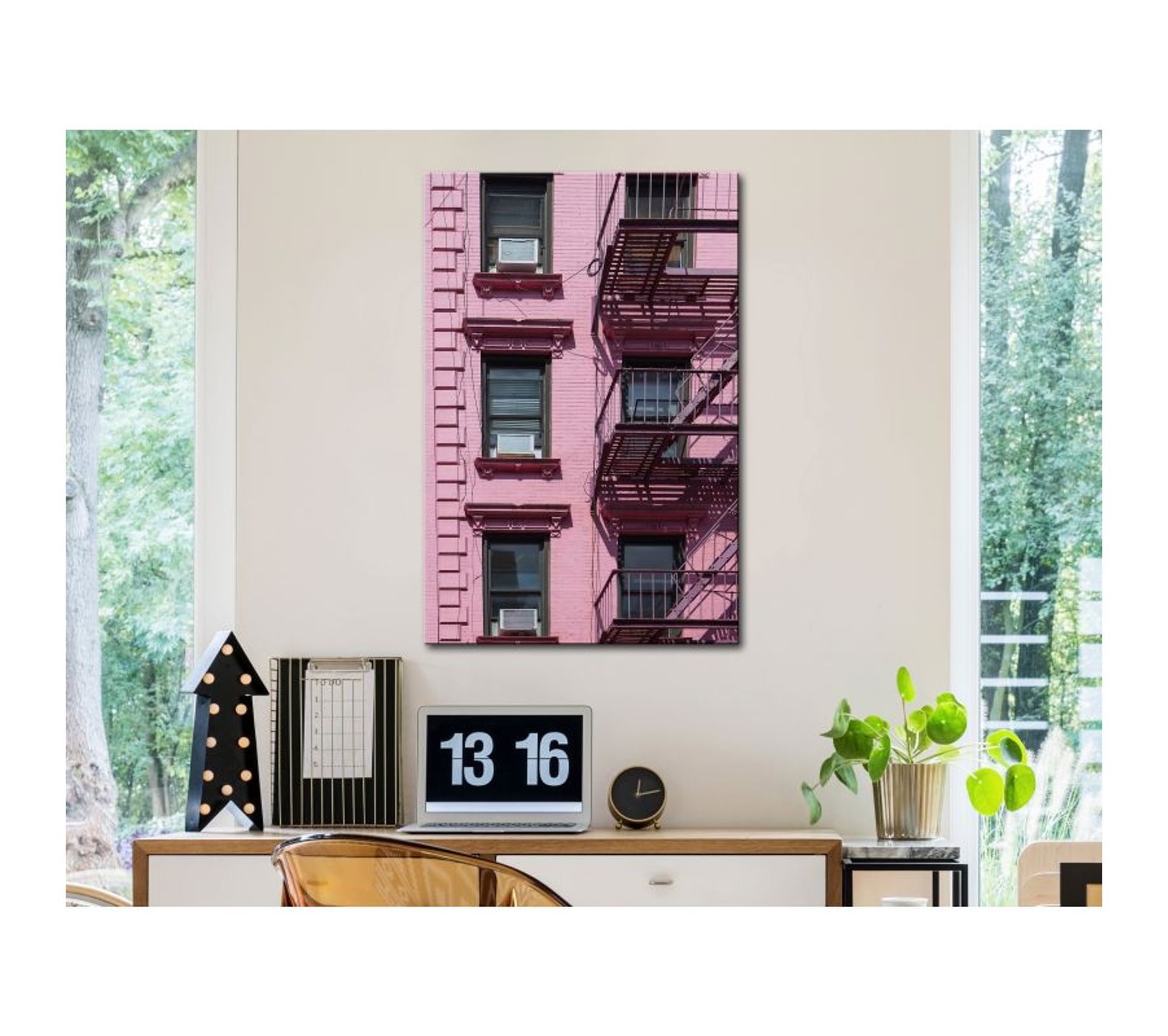 Tableau Imprimé "fire Stairs" 80 X 120 Cm - Tableau - Toile BUT