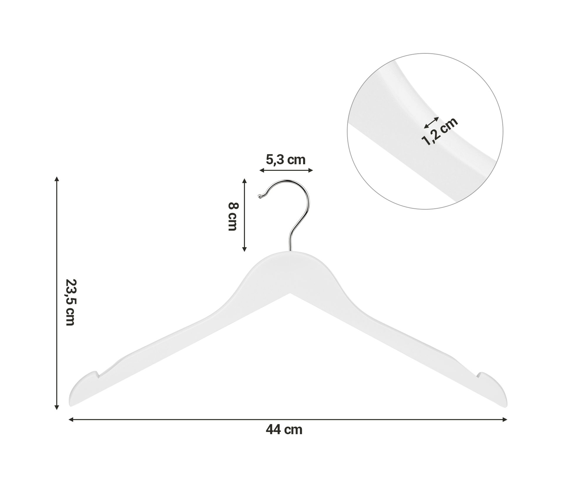 Lot de 20 Cintre Bois Blanc - Cintre et crochet BUT