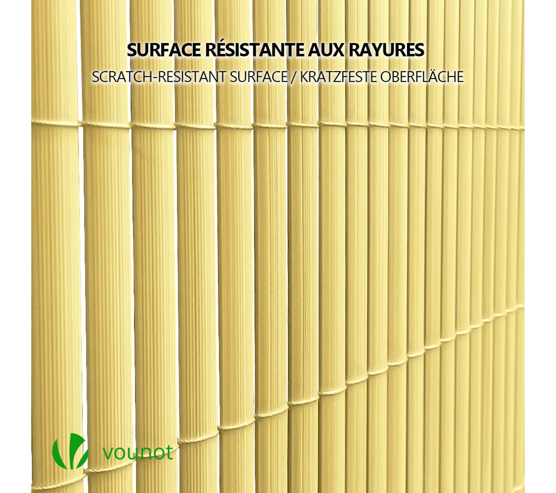 Canisse Pvc Brise Vue Renforce Avec Attaches De Fixation 90x500cm Beige ...