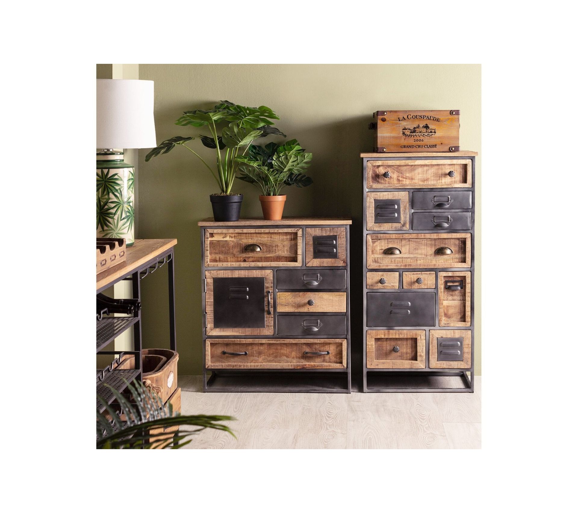 Commode 7 Tiroirs En Bois Et Métal - Bronx - Buffet BUT