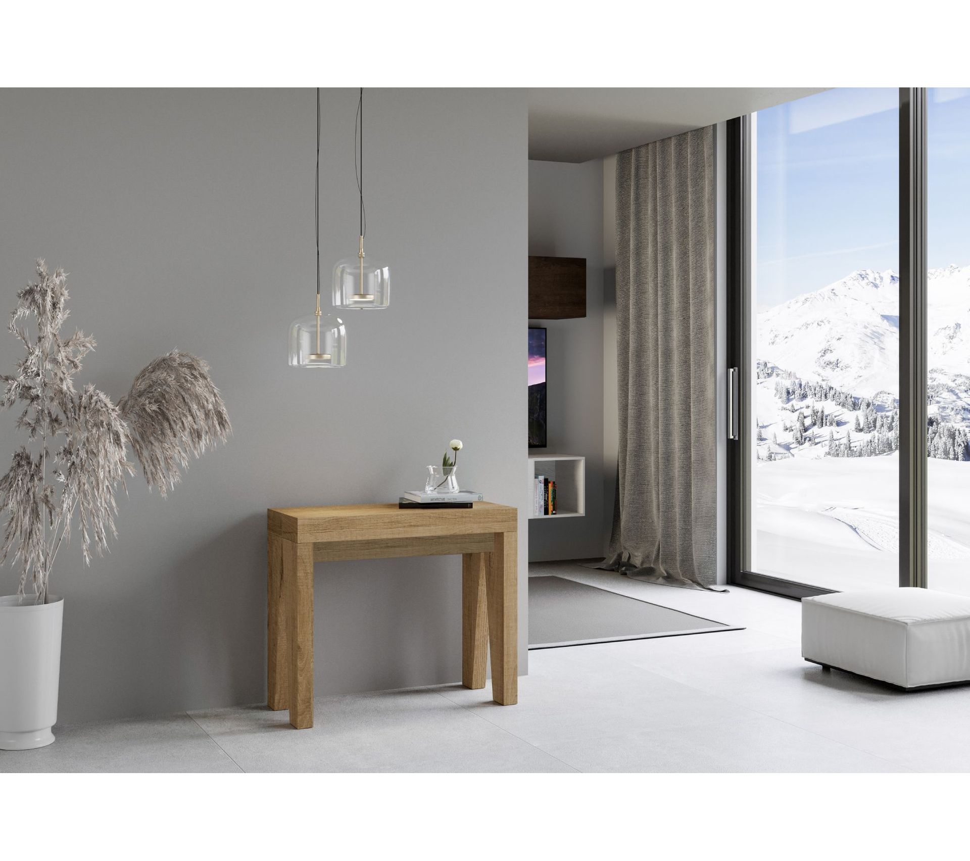 Console Extensible 90x40/300 Cm Naxy Chêne Nature - Table console BUT