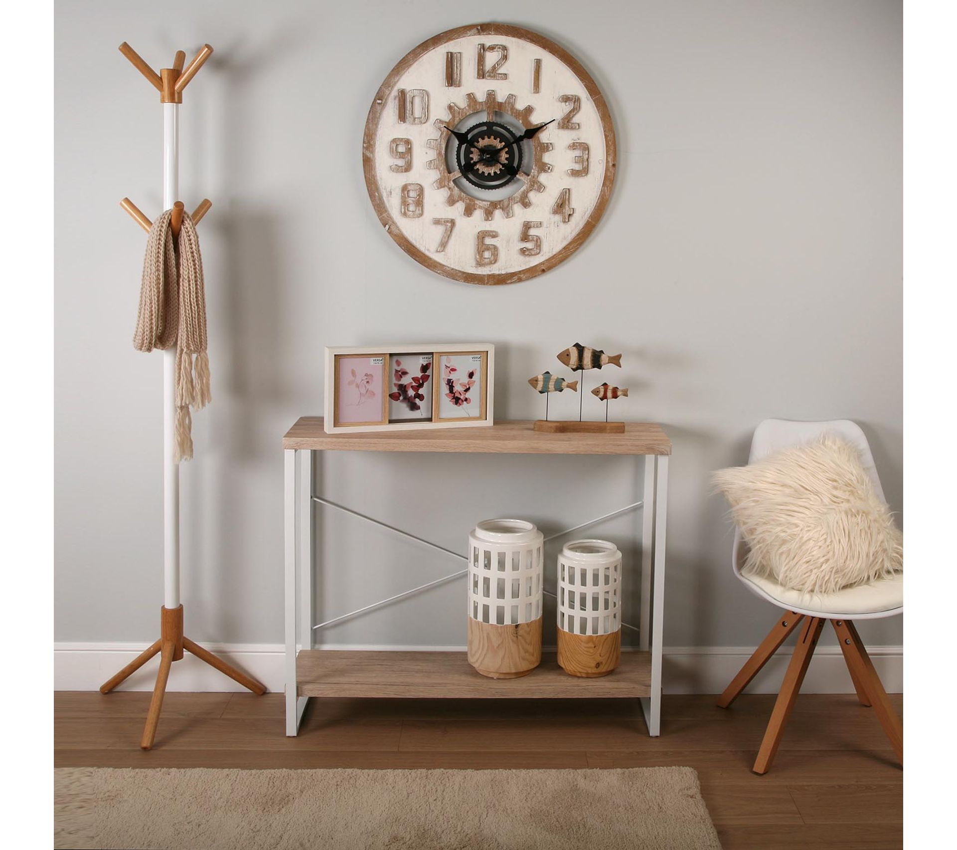 Meuble D'entrée Étroit, Table Console Taline 100x30x80cm,bois Et Métal ...