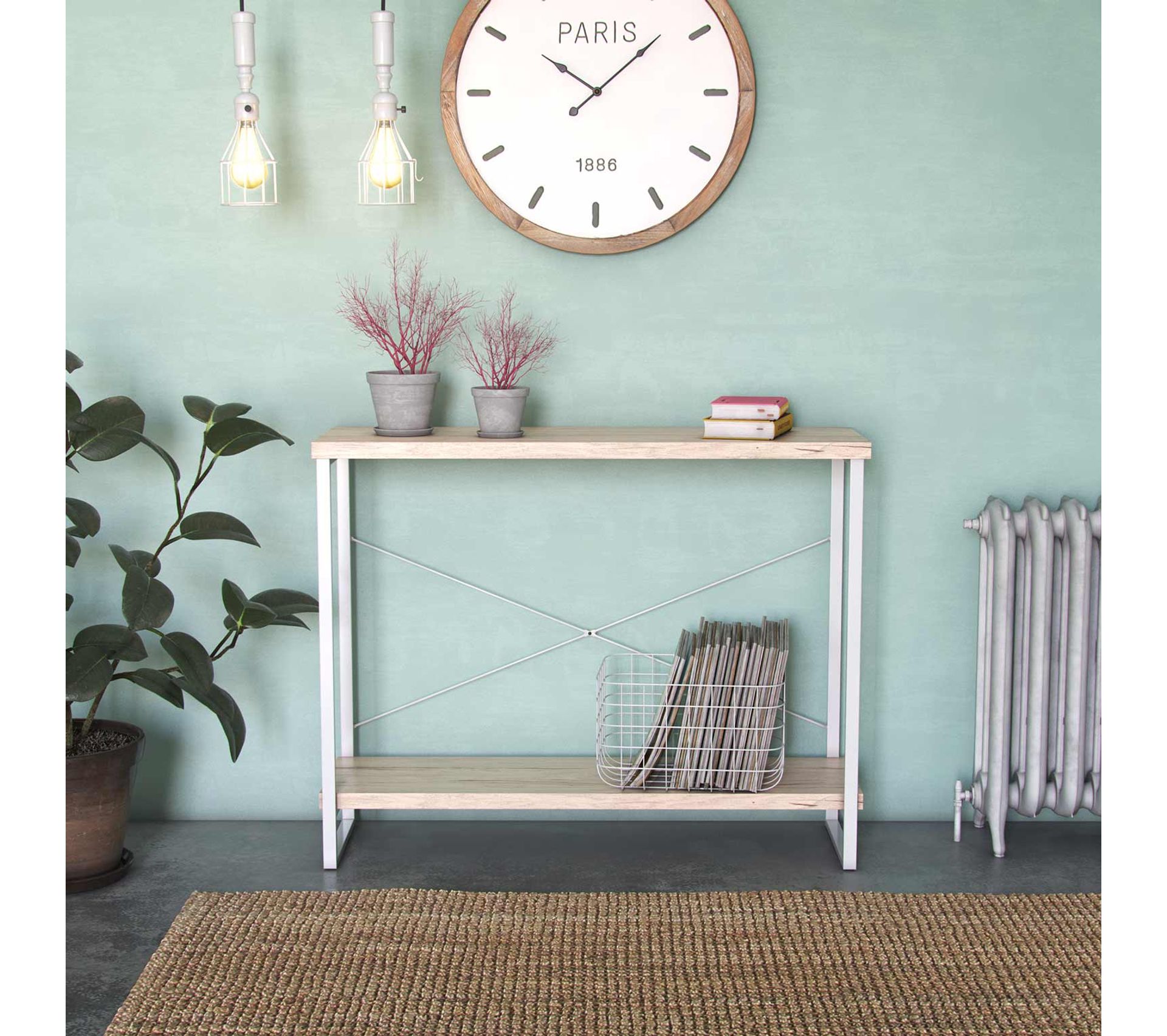 Meuble D'entrée Étroit, Table Console Taline 100x30x80cm,bois Et Métal ...