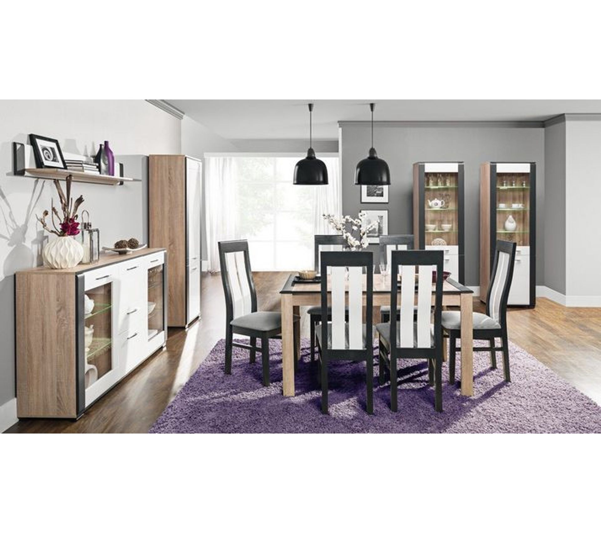 Salle à Manger Complète Delani Chêne Avec 6 Chaises - Salle à manger ...